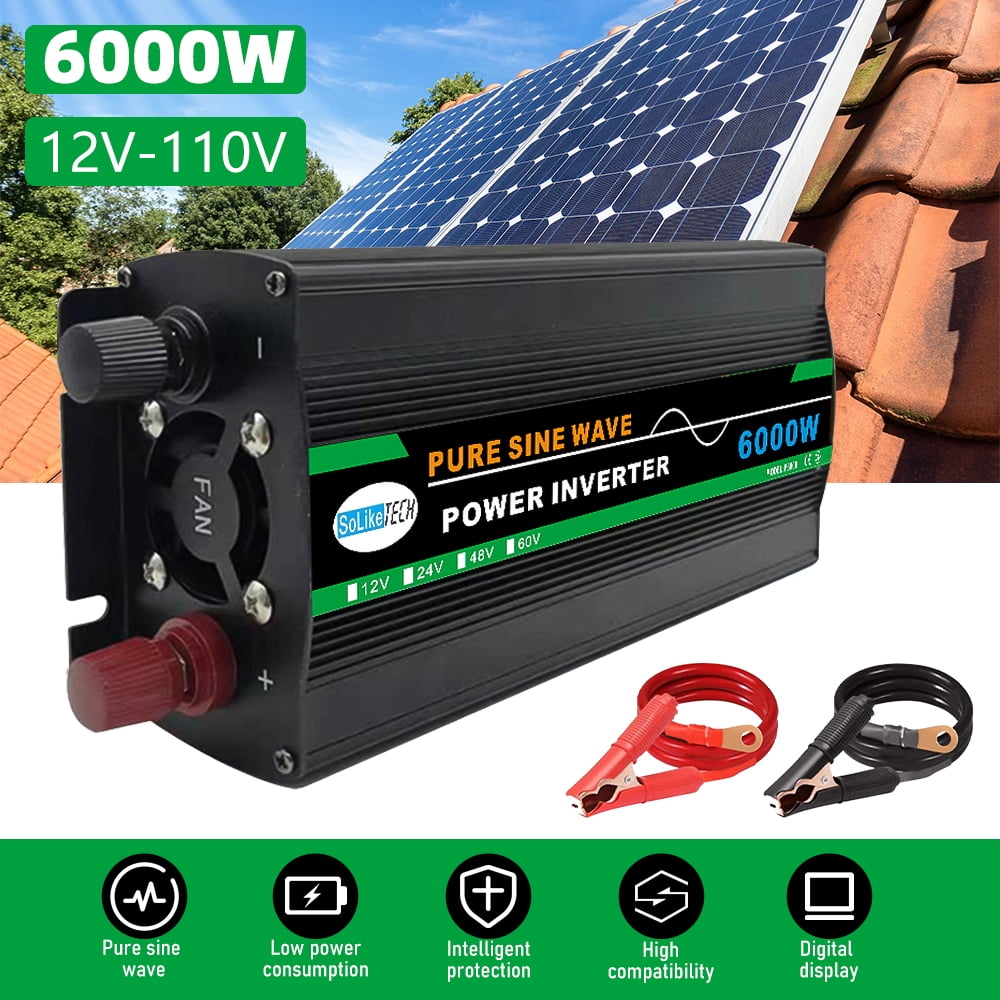 MDHAND Inverter, 6000W Car Power Inverter, Pure Sine Wave DC 12V to AC ...