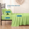 4 Piece Cot Sheet Set Sage Solid Size (30 "x 80 "), 100% Egyptian ...