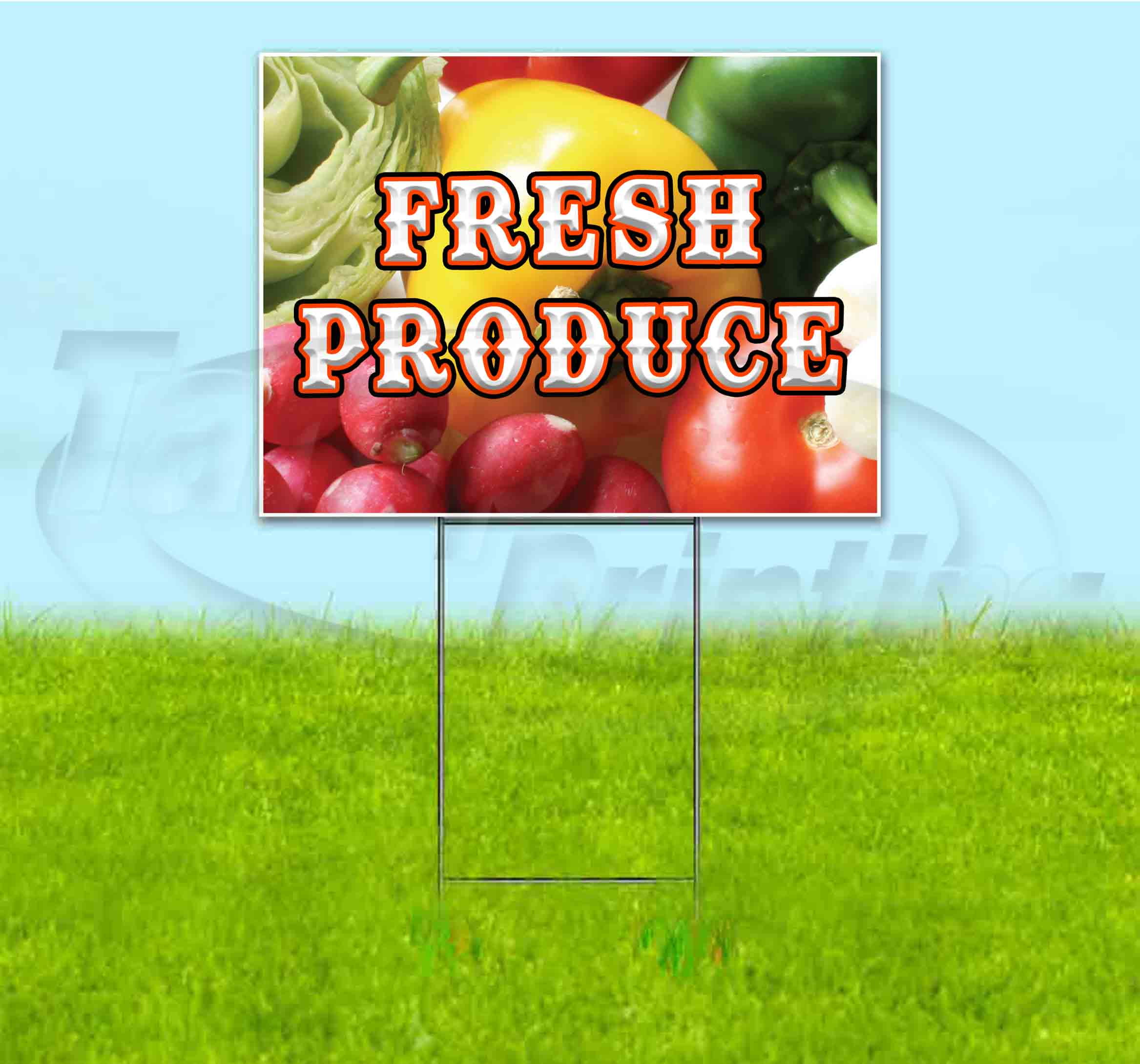 Fresh Produce (18"x24") Corrugated Plastic Yard Sign, Bandit, Lawn ...