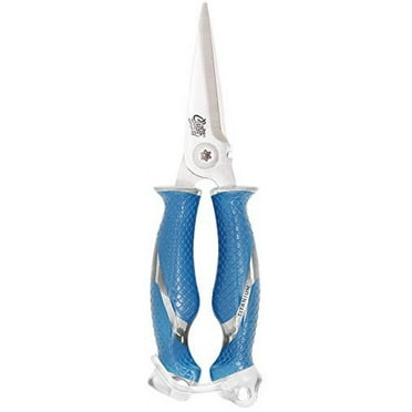 Cuda Micro Scissors, 3", Titanium Bonded Serrated Blades, Blue, Fishing ...