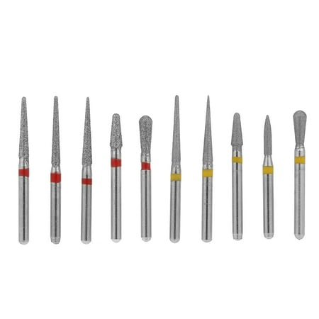 10 Pcs Dental High Speed Burs Set Diamond Drill Bits Teeth Polishing ...
