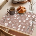 Brown Paw Print Cotton Linen Placemats Set of 4, Modern Classic Gray ...
