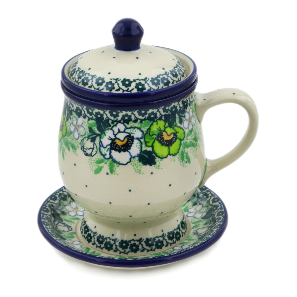 Polish Pottery Brewing Mug 10 oz Polmedia Lush Floret Theme Hand ...