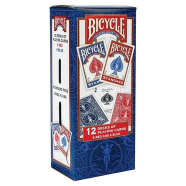 Bicycle Poker Jumbo Faces Playing Cards, Blue, Pack of 12 Decks ...