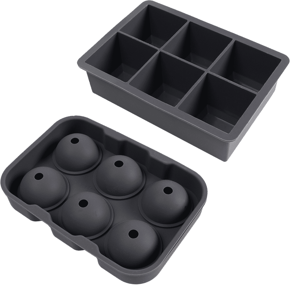 Ice Cube Tray - Set of 2 with (1) Spherical mold and (1) Square mold ...