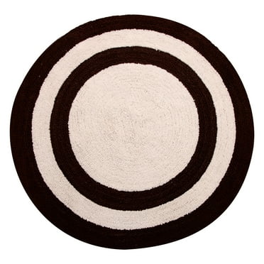 Saffron Fabs 36 Inches Round 100% Soft Cotton Chocolate/Ivory ...