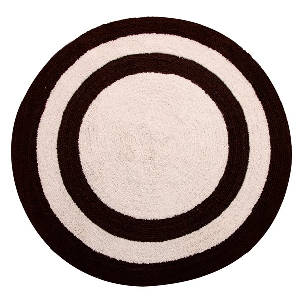 Saffron Fabs Bath Rug, 36" Round, Two Tone Reversible Solid Color ...