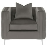 Phoebe Tufted Tuxedo Arms Chair Urban Bronze - Walmart.com