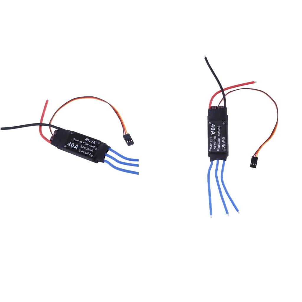 2pcs Brushless ESC Speed Control 40A 2-4S Lipo Battery for RC ...