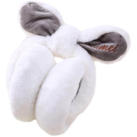 Winter Soft Rabbit Ear Muffs Winter Removable Ear Warmers-White ...