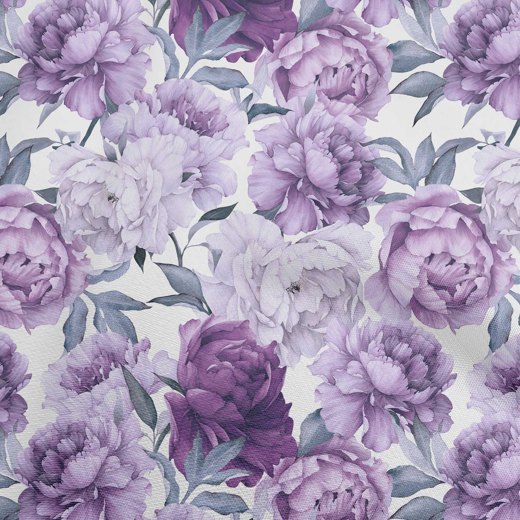 oneOone Silk Tabby Purple Fabric Floral Fabric For Sewing Printed Craft ...