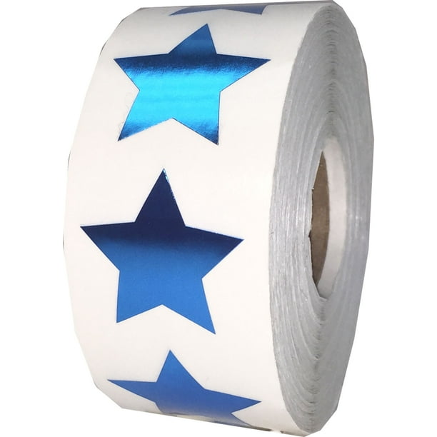 Metallic Blue Star Stickers, 1 Inch in Size, 500 Labels on a Roll ...