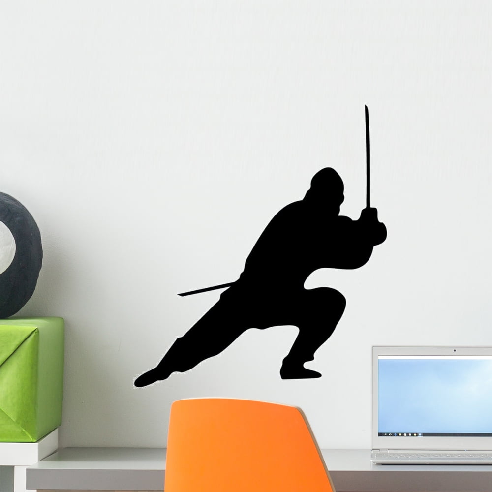 Ninja Silhouette Wall Decal Sticker, Wallmonkeys Peel & Stick Vinyl ...