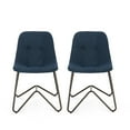 GDF Studio Bensley Modern Fabric Tufted Dining Chairs, Set of 2, Navy ...