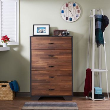 Ramon 5-drawer Chest Metallic Sterling - Walmart.com