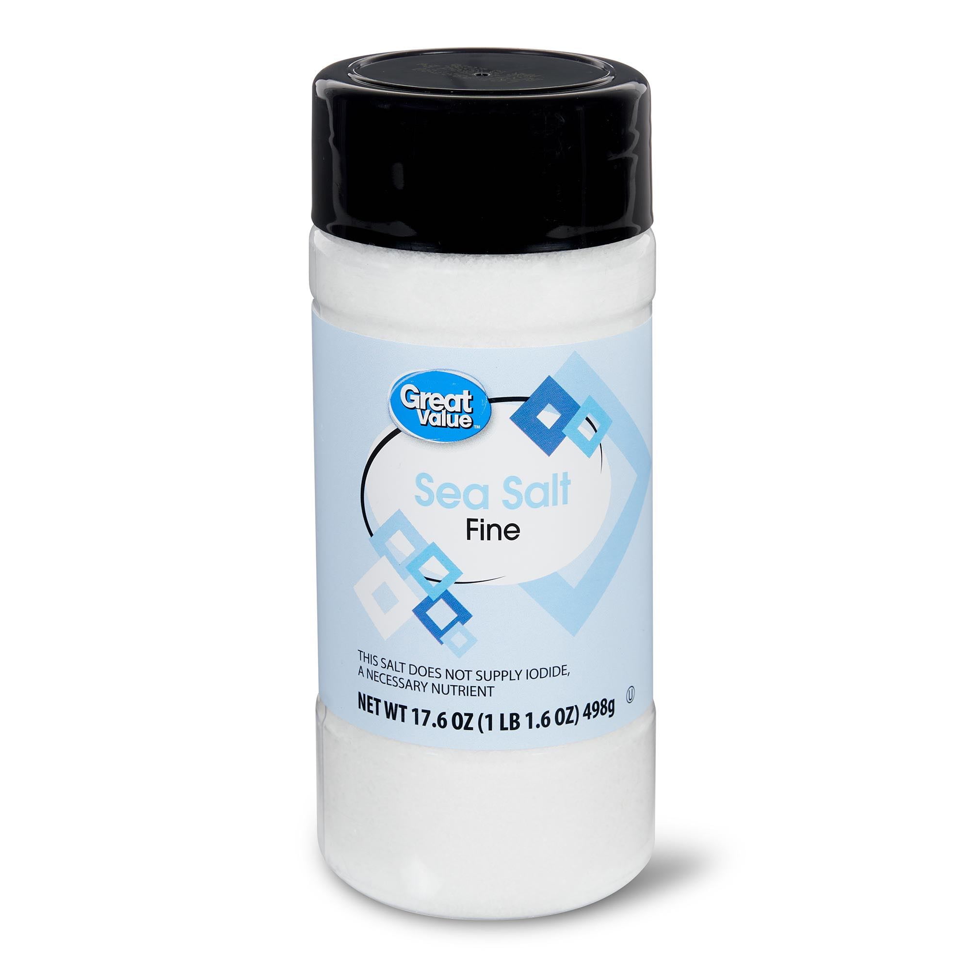 Great Value Fine Sea Salt, 17.6 oz - Walmart.com - Walmart.com