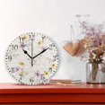 10" Artistic Round Wall Decorative Desk Clock Lavender and Yellow ...