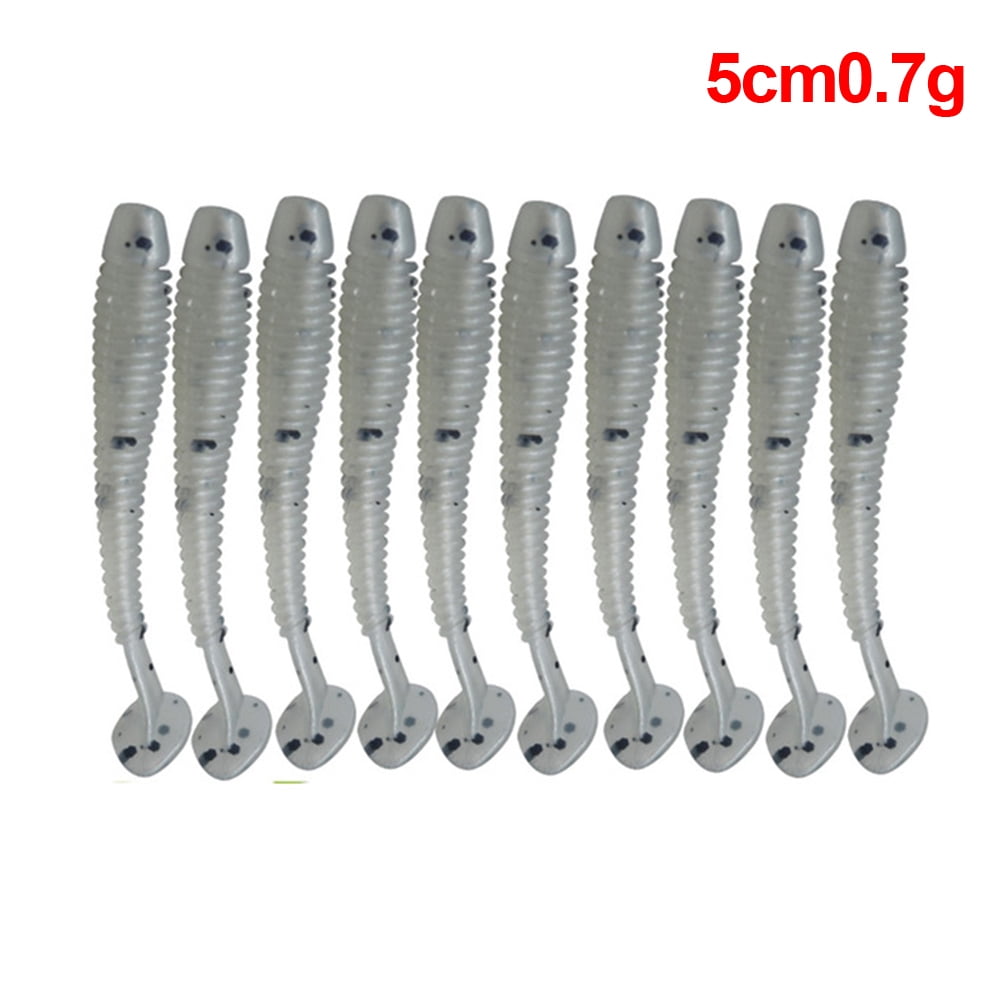 10pcs 5 cm / 0.7g Fishing Lure Single Tail Maggots Soft Baits Floating ...