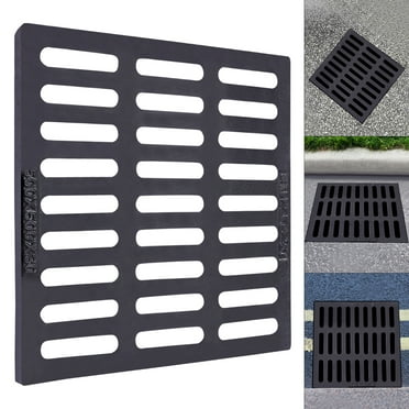 OUNONA Plastic Trench Drain Filter 20x30.5x2.4cm Heavy Duty Outdoor ...