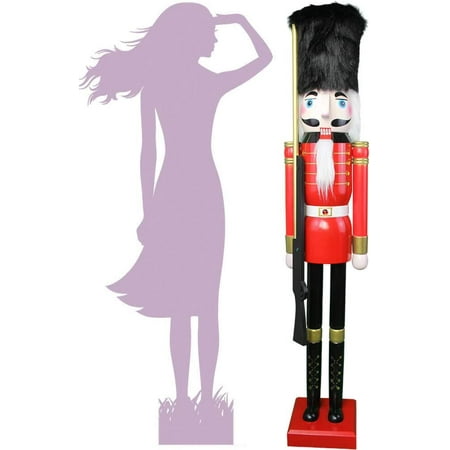 CDL 60" 5feet Tall Life-Size Large/Giant Red Xmas Wooden Nutcracker ...