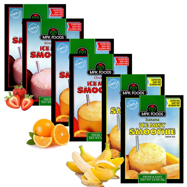 VARIETY Blended Smoothie Powder Drink Mix: Banana, Orange & Strawberry ...