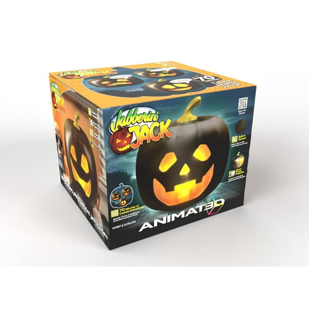 ANIMAT3D Jabberin' Jack Talking Animated Black Pumpkin with Built in ...