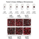 Beadsland 4300pcs Flatback Rhinestones kit for Crafts mixed 6 Sizes，SS6 ...