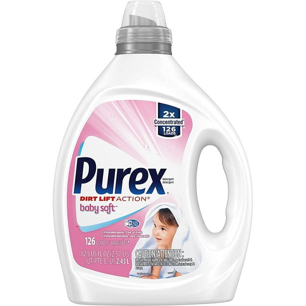 Purex Detergente líquido para ropa bebé, aroma suave para bebé, 2 veces ...