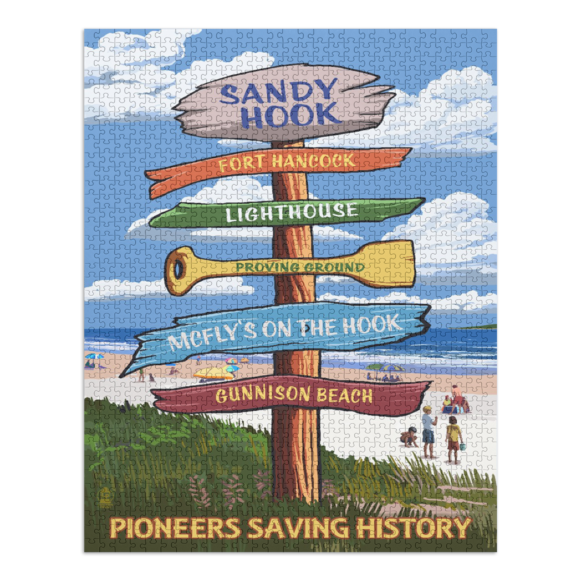 Sandy Hook, New Jersey, Signpost Destinations (1000 Piece Puzzle, Size ...