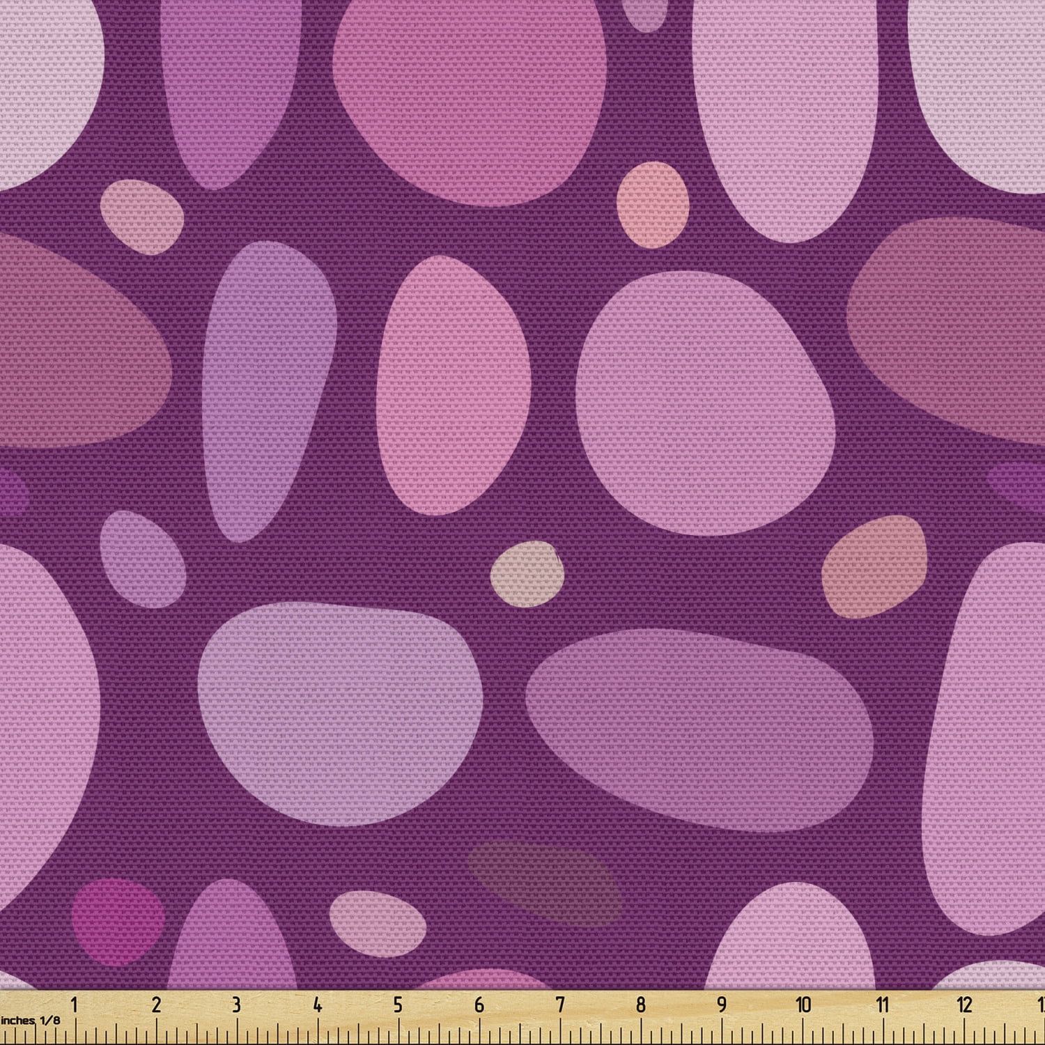 Purple Fabric by the Yard Upholstery, Abstract Chaotic Spotted Pattern ...