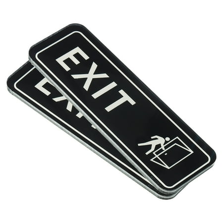 Uxcell EXIT Sign 6"x2" Self Adhesive Door Sticker Mounting Strip Black ...