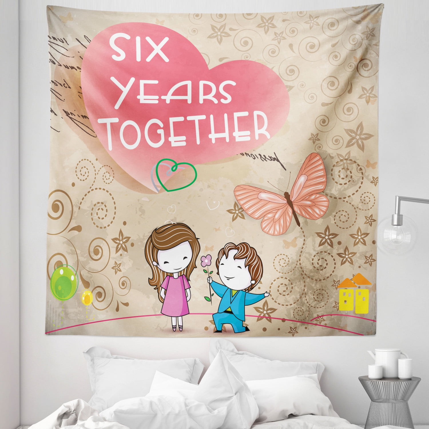 Love Tapestry, Man Giving Flowers to a Woman with 6 Years Together ...