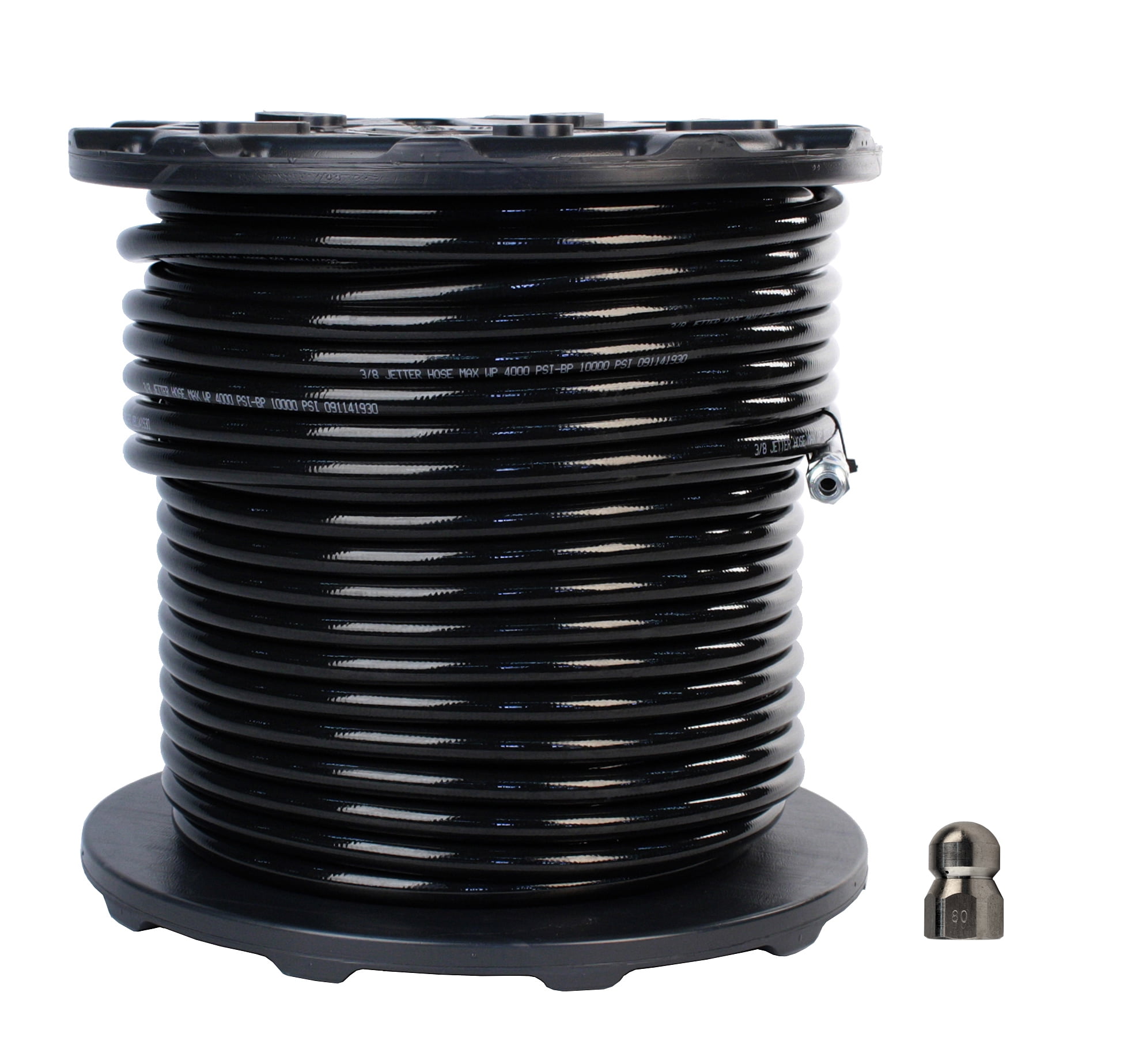 Schieffer 3/8" x 300' 4000 PSI Thermoplastic Sewer Jetter Hose & 8.0 ...