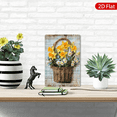8x12 Inch Metal Wall Art, Wicker Basket with Daffodils Floral Design ...