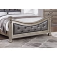 Formal Traditional King Bed With Faux Leather Upholstery And Molded ...