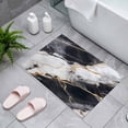 Black Marble Indoor Door Mat 18x30 Inch Gold Line Modern Abstract ...