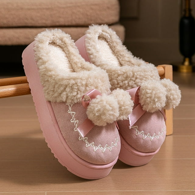 Adult Ladies' Winter House Slippers Warm Soft Women's Indoor Slippers ...