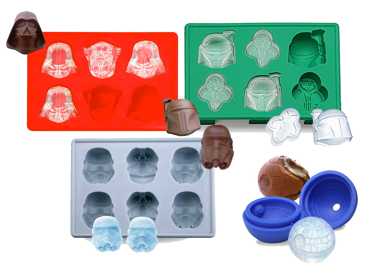 Star Wars Silicone Mold Ice Trays Galactic Empire 4 Pk Darth Vader ...