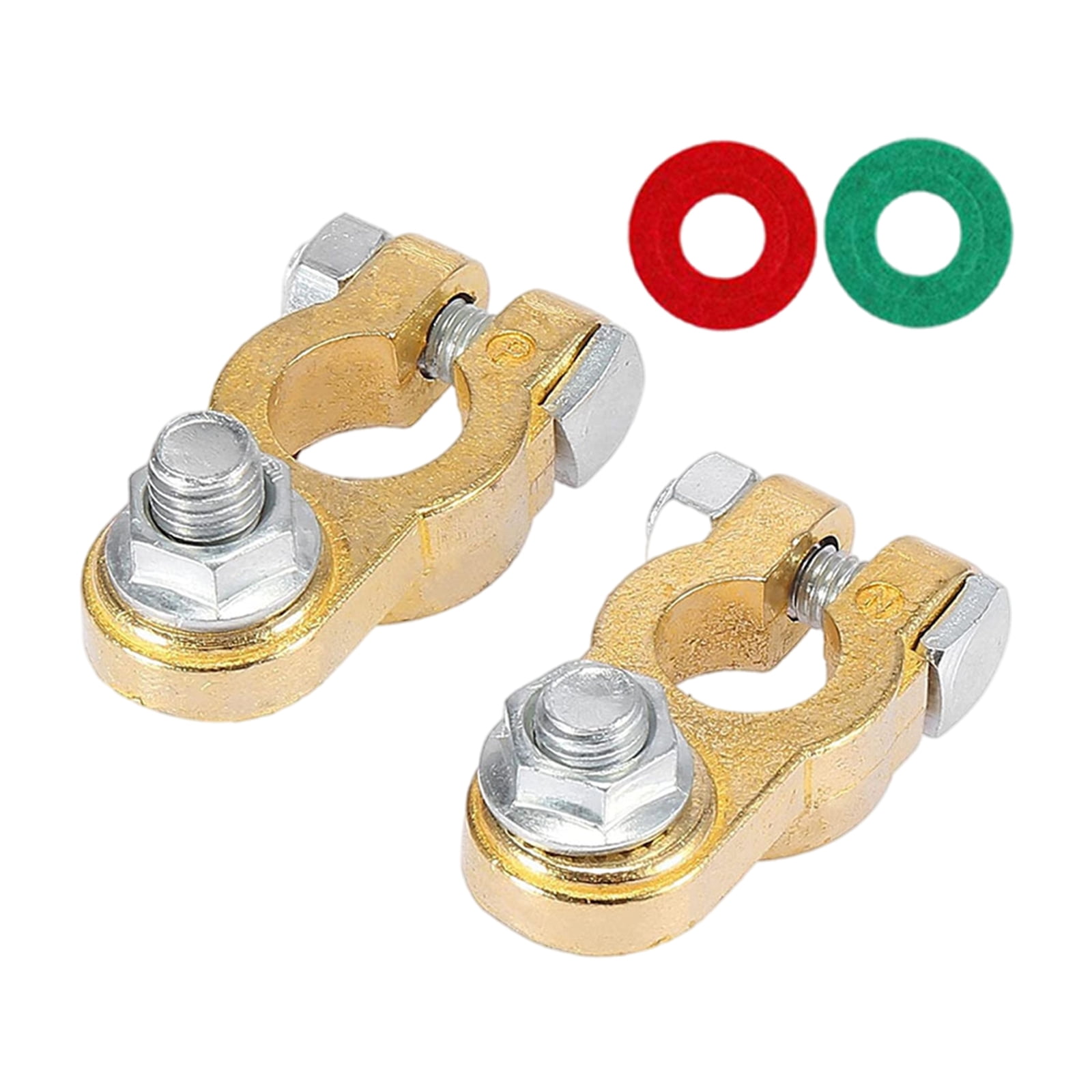 2Pcs Brass Battery Terminal Connectors,Top Post Battery Terminals Clamp ...