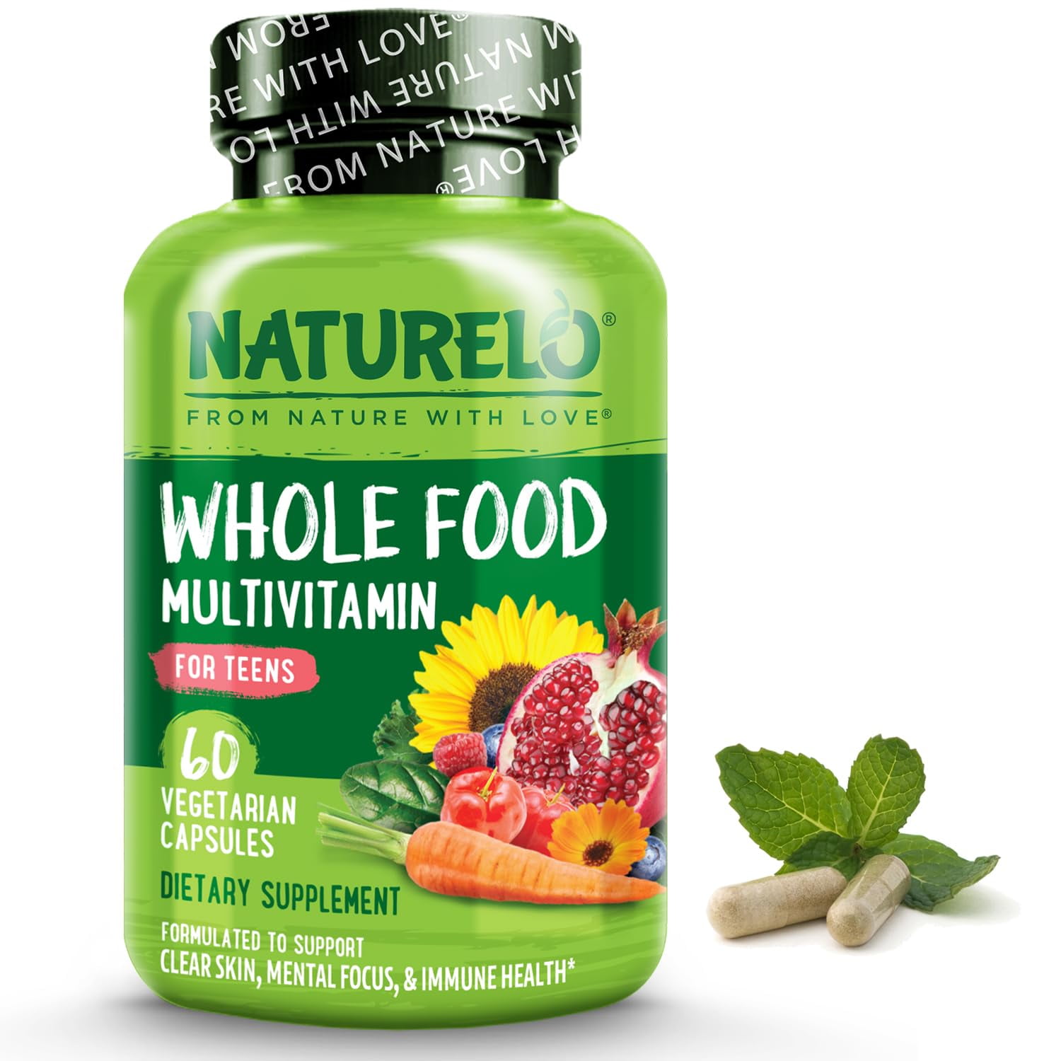 Suplemento multivitamínico NATURELO Whole Food para adolescentes, 60 ...