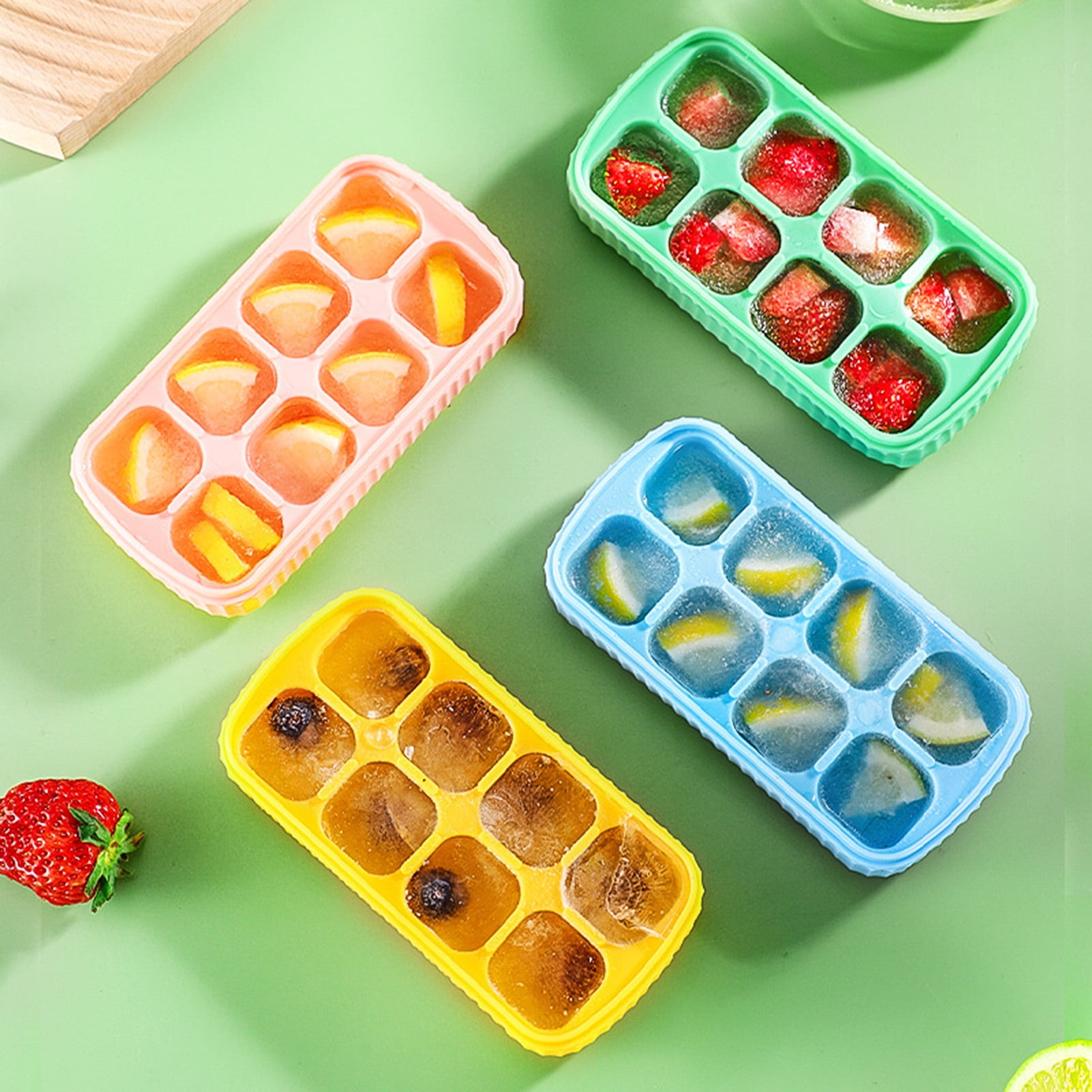8-Cavity Ice Cube Mold - BPA Free Silicone - 3Pcs - Mini Ice Cube Trays ...