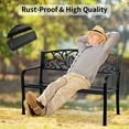 Durable Dkeli 50''L Heavy-Duty Steel Outdoor Park Bench for Patio ...