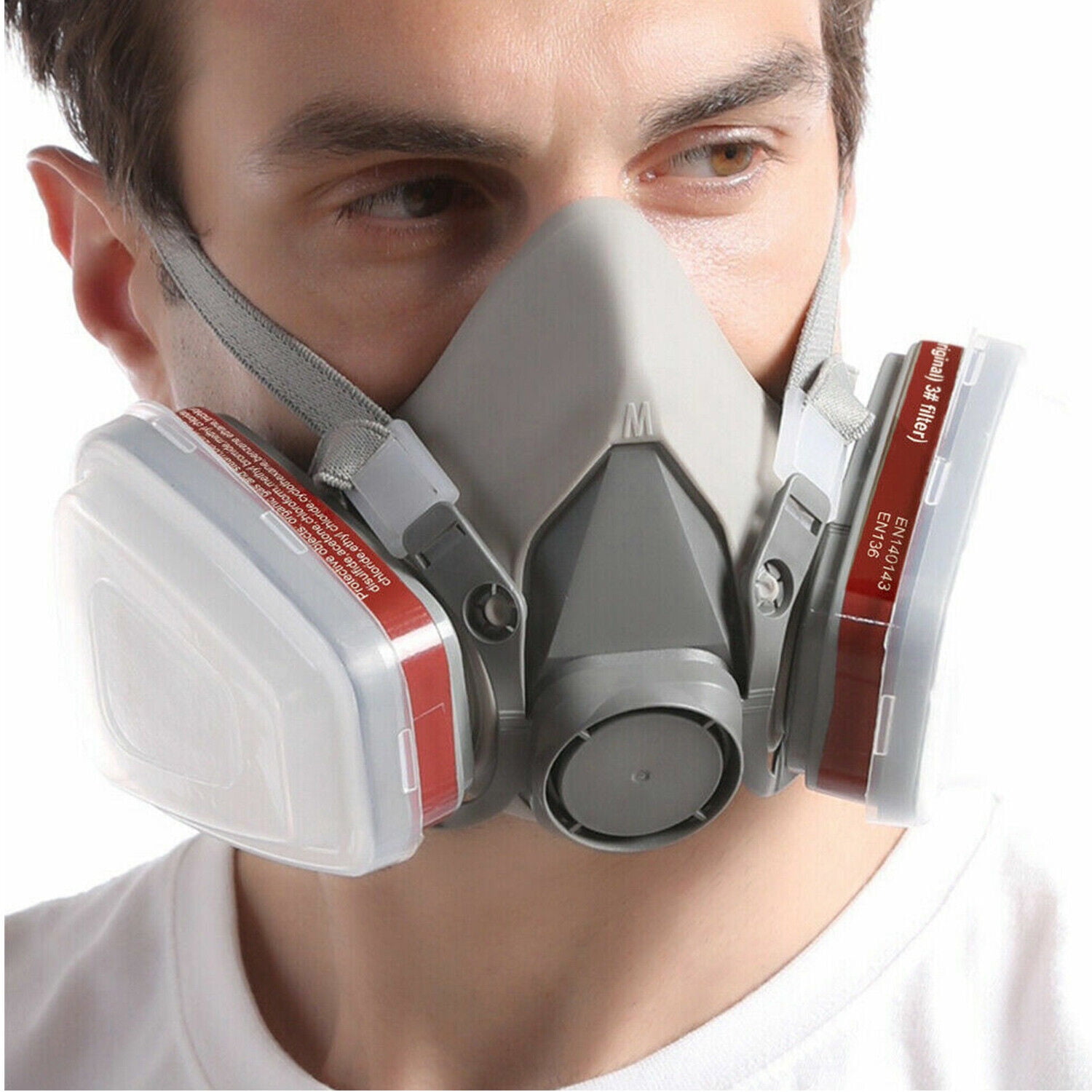 Innens 17 in 1 Half Face Gas Mask Facepiece Spray Painting Respirator ...