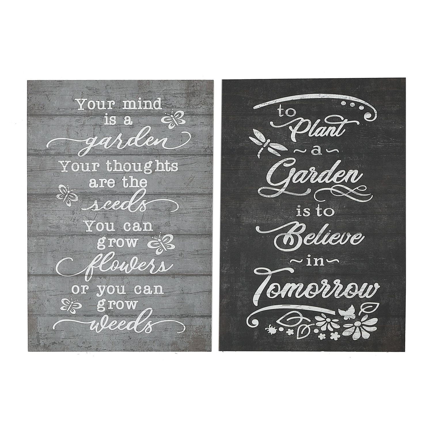 Click here for Ih Casadécor Wood Wall Sign (Inspirational Garden... prices