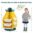 Topbuy Kids Rotating Toy Storage Shelf 3-Tier Pineapple Toy Organizer w ...