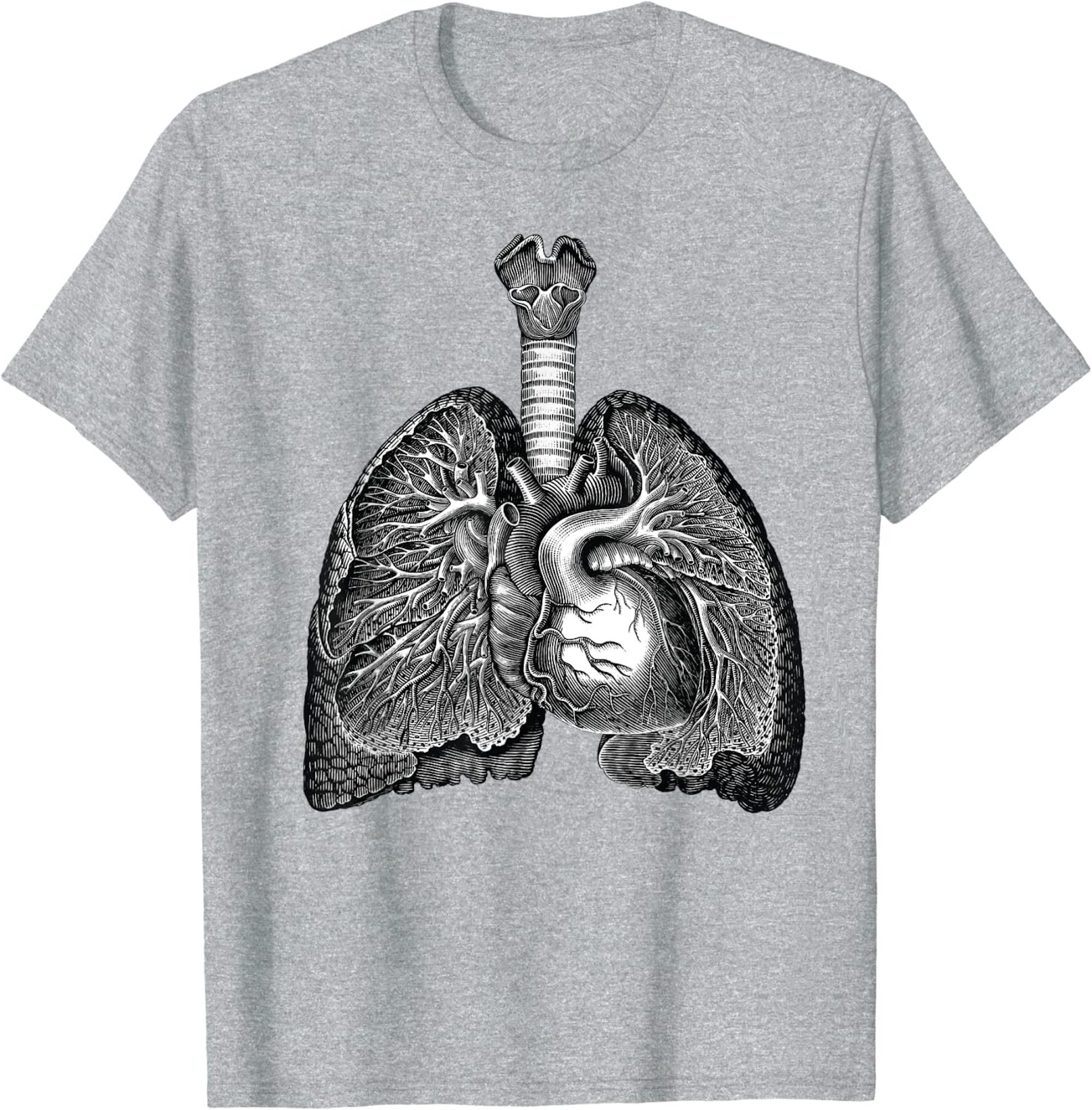 Human Internal Organs Lungs Heart Upper Body Anatomy T-Shirt - Walmart.com