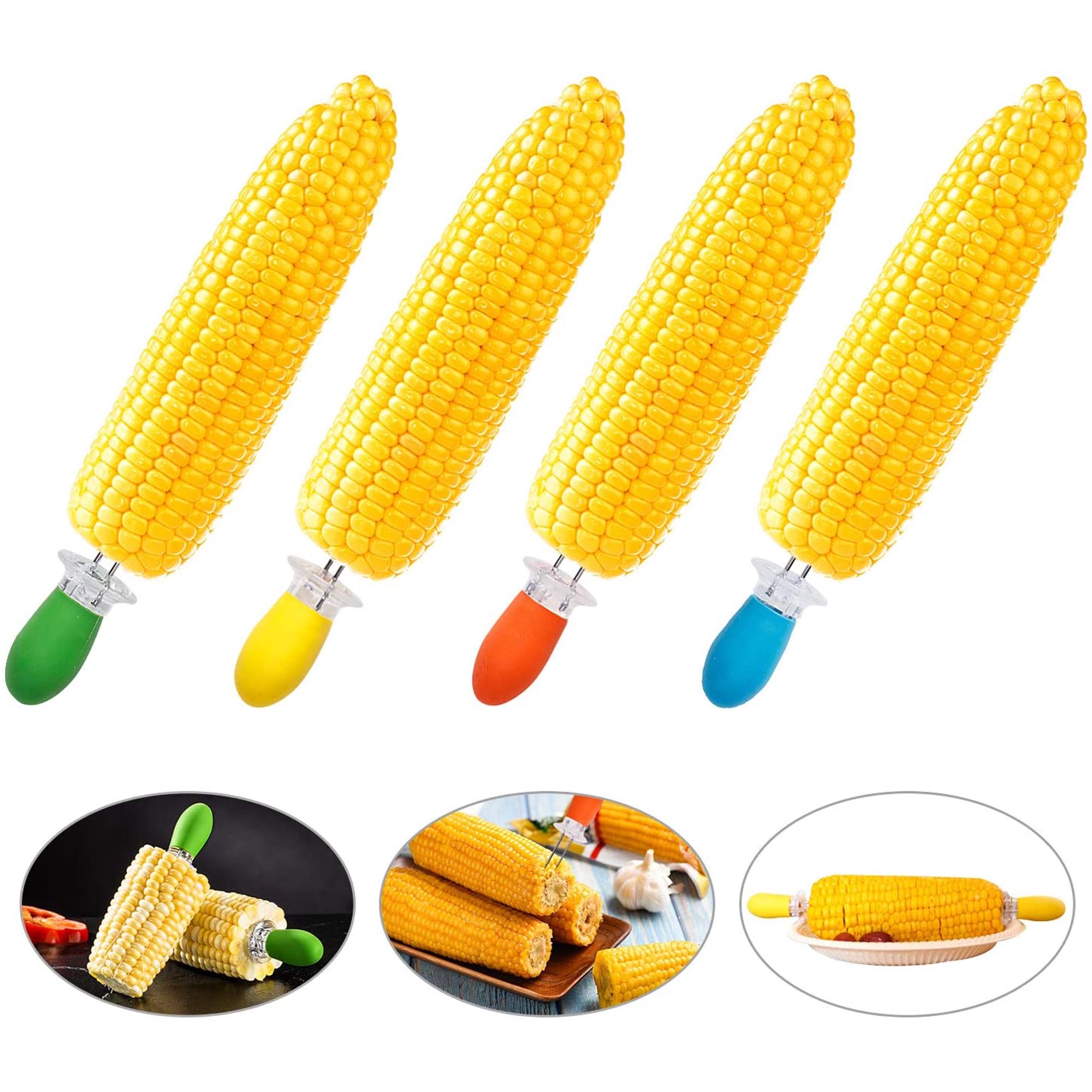Torubia 8Pcs/4 Pairs Corn on the Cob, Stainless Steel Corn Holders ...
