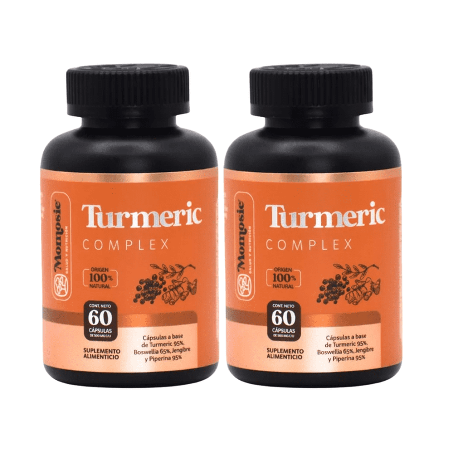 Pakc 2 Tumeric Complex Cúrcuma 95% Pimerina y Boswelia naranja 60 ...