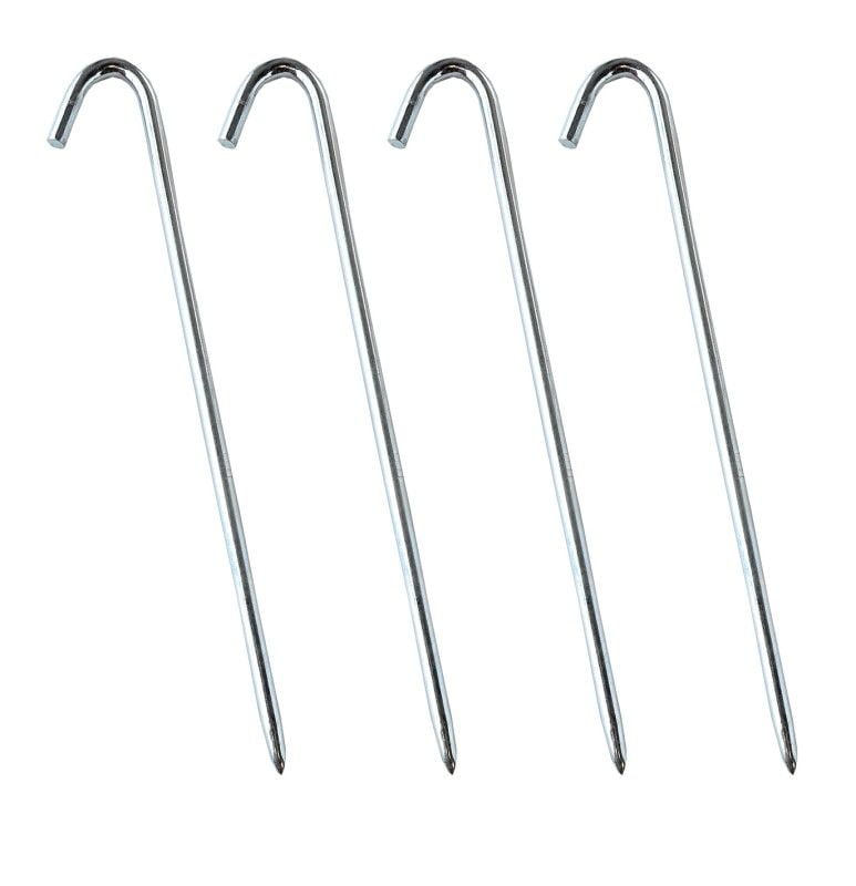 Moose Supply Heavy Duty Steel Hook Stakes, 4 Pack, 5/8" x 18" - Walmart.com