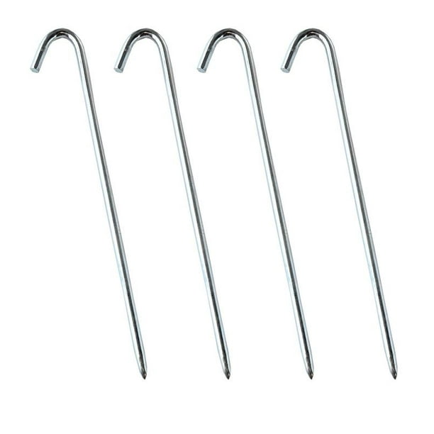 Moose Supply Heavy Duty Steel Hook Stakes, 4 Pack, 5/8" x 18" - Walmart.com